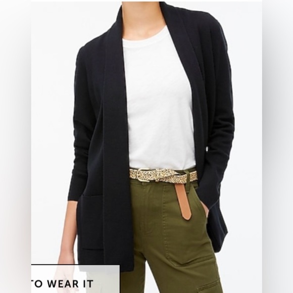 J. Crew | Sweaters | Jcrew Chelsea Sweater Blazer In Black | Poshmark